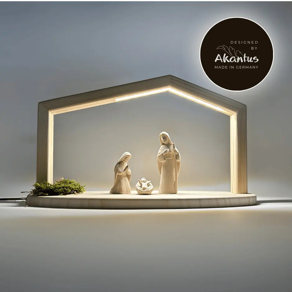 Hl.Familie ) von Akantus natur mit Stall "Akantus Design"natur