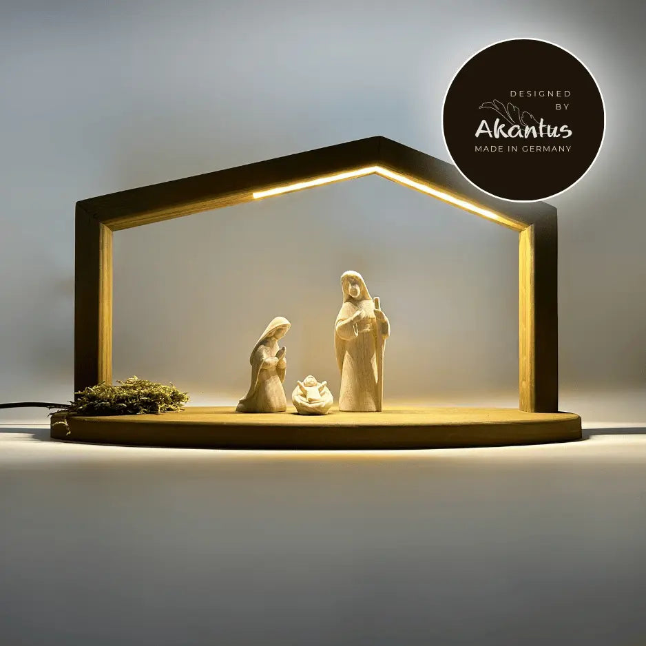 Heilige Familie von Akantus natur mit Stall "Akantus Design" brown